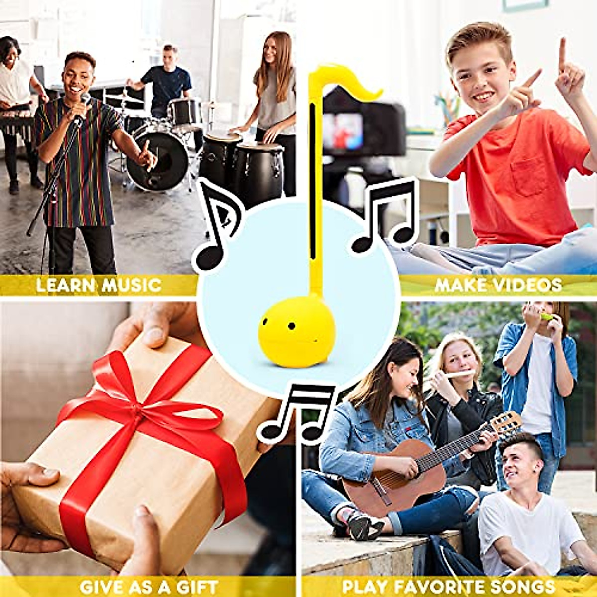 Otamatone Classic [English Edition] Yellow Japanese Electronic Musical Instrument Portable Synthesizer from Japan Maywa Denki for Children and Adults Gift