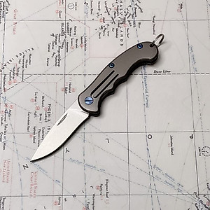 VSL VANSLENSON Small Folding Knife Mini EDC Pocket Knife 2 inch Stainless Steel Knife Gray (2)