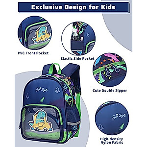 Tanou Toddler Backpack for Boys, 11 Inch Ultra-light Kids Small Backpacks, 2023 Cute Toddler Bag for Preschool Day Care, Dinosaur