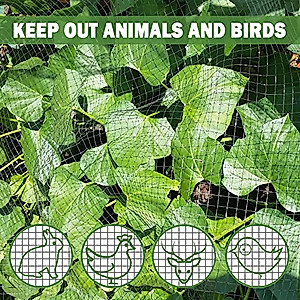 JUNKOGO Garden Netting, 7 x 100 Ft, Safe Against Bird, Squirrel, Deer and Other Pests, Extra Strong Bird Netting for Garden, Garden Fence Net, Protect Vegetables, Plants and Fruit Trees, Green