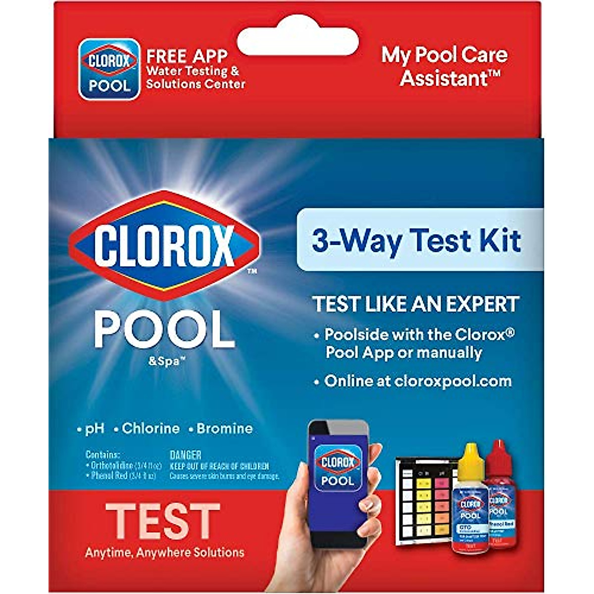 Clorox Pool&Spa 70000CLX 3-Way Test Kit, Blue, Package may vary