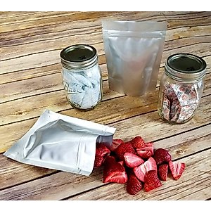 Resealable Stand Up Mylar Bags/Pouches - 7.5 Mil 5"x7"x3" - Genuine Aluminum Foil-Lined Gusset Bag for Long Term Food, Freeze Drying, Survival Storage Container (50 and 100) (50)
