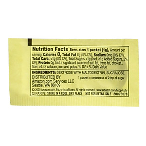 Amazon Brand - Happy Belly Zero Calorie Yellow Sucralose Sweetener Powder Packet, 1000 count (Previously Sugarly Sweet), 2.2 pound (Pack of 1)
