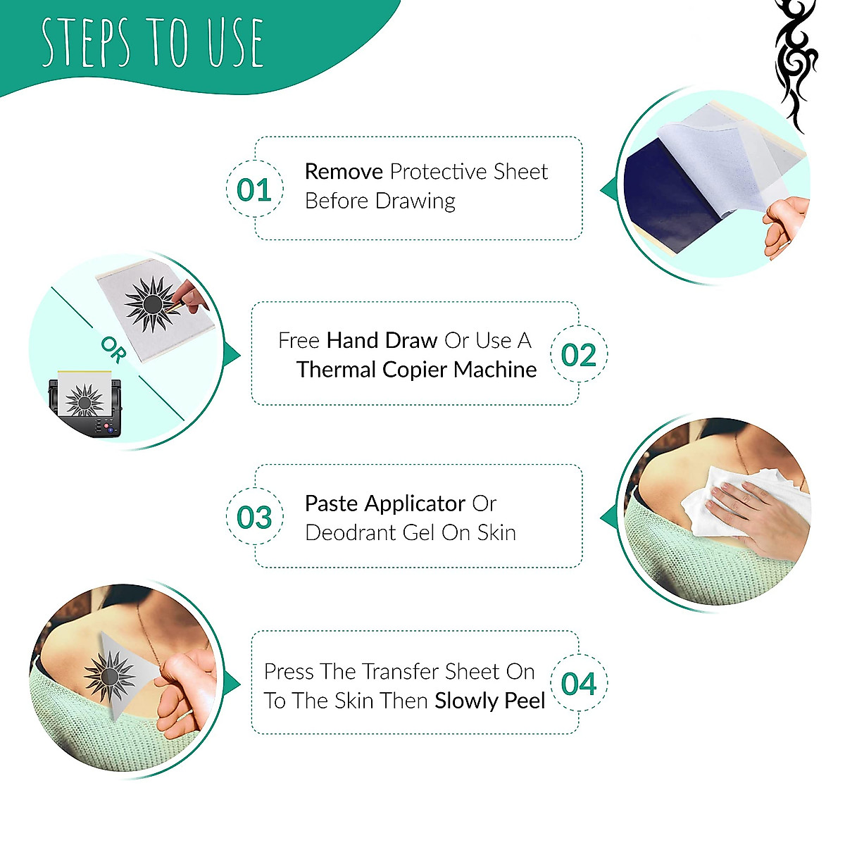 Flappydem Tattoo Transfer Paper 35 sheets for Tattooing to skin, 4 Layers premium Thermal Stencil Diy, A4 Size (PACK OF 35)