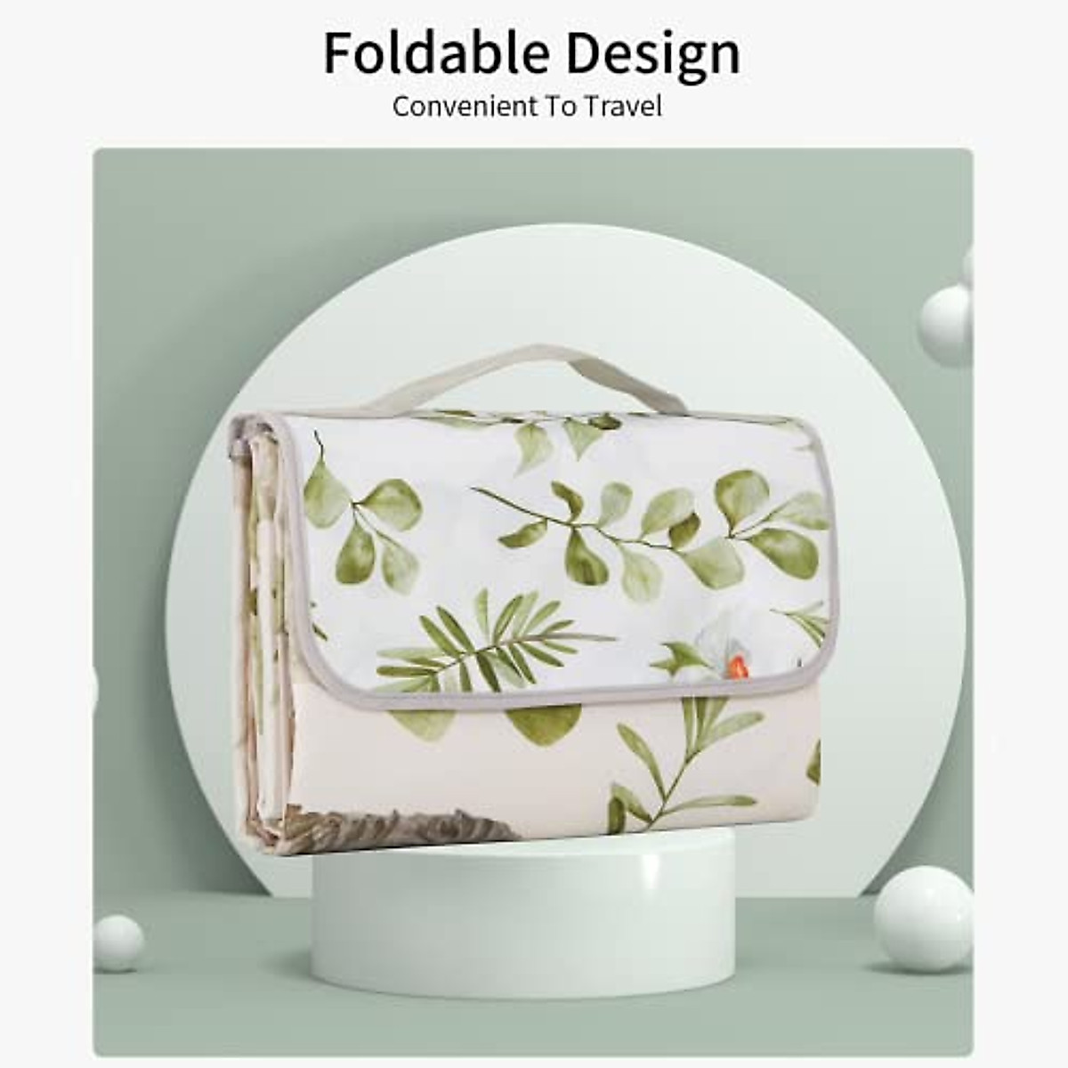 Insular Baby Splat Mat for Under High Chair/Arts/Crafts, Anti Slip and Waterproof Splash Mat for Floor, Portable Picnic Mat, 51x51 Inch, Rabbit