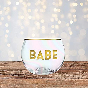 Santa Barbara Design Studio Sippin' Pretty Roly Poly Cocktail Glass, 13-Ounce, Babe