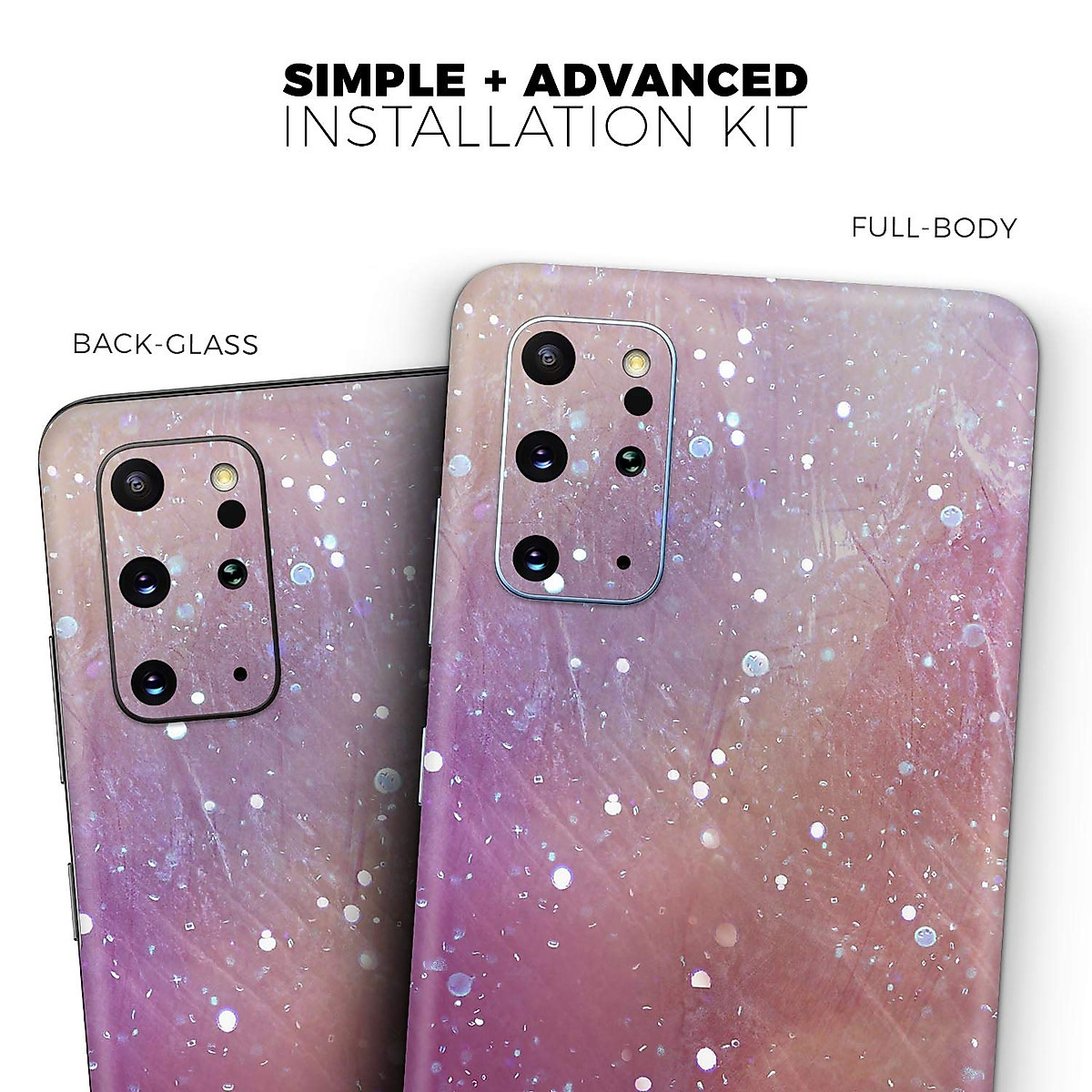 DesignSkinz The Grungy Purple and Orange Scratched Surface Protective Vinyl Decal Wrap Skin Cover Compatible with The Samsung Galaxy S20 (Screen Trim & Back Glass Skin)