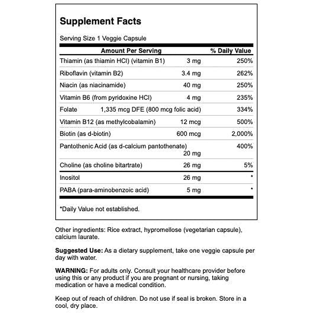 Swanson Daily B-Complex 100 Veg Caps