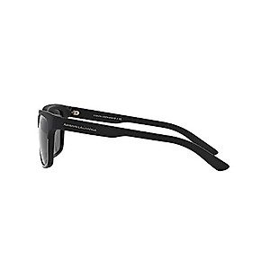 A|X ARMANI EXCHANGE Men's AX4026S Square Sunglasses, Matte Shiny Black/Grey, 56 mm