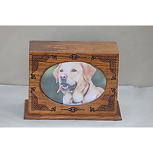 SUPER QUALITY HANDICRAFTS INDIA Wood Cremation Urns For Pet Ashes | Wooden Photo Frame Urn Box For Cat and Dog Ashes | Keepsake Urns | Funeral Urns | Burial Urns | Decorative Urns