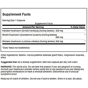 Swanson Full Spectrum Triple Mushroom Complex 60 Capsules
