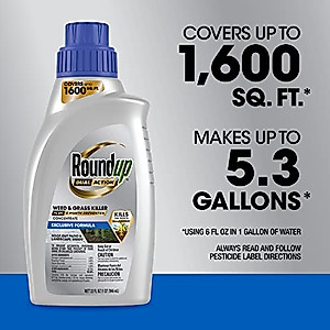Roundup Dual Action Weed & Grass Killer Plus 4 Month Preventer Concentrate, 32 fl. oz.