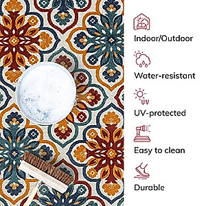 Well Woven Dorado Devotion Beige Modern Floral 5'3" x 7'3" High-Low Indoor/Outdoor Area Rug