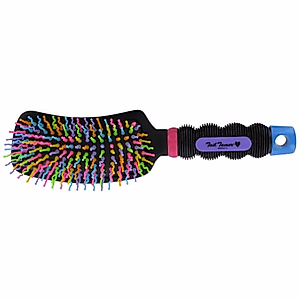 Tail Tamers 909RB Rainbow Curved Handle Mane and Tail Brush for Horses