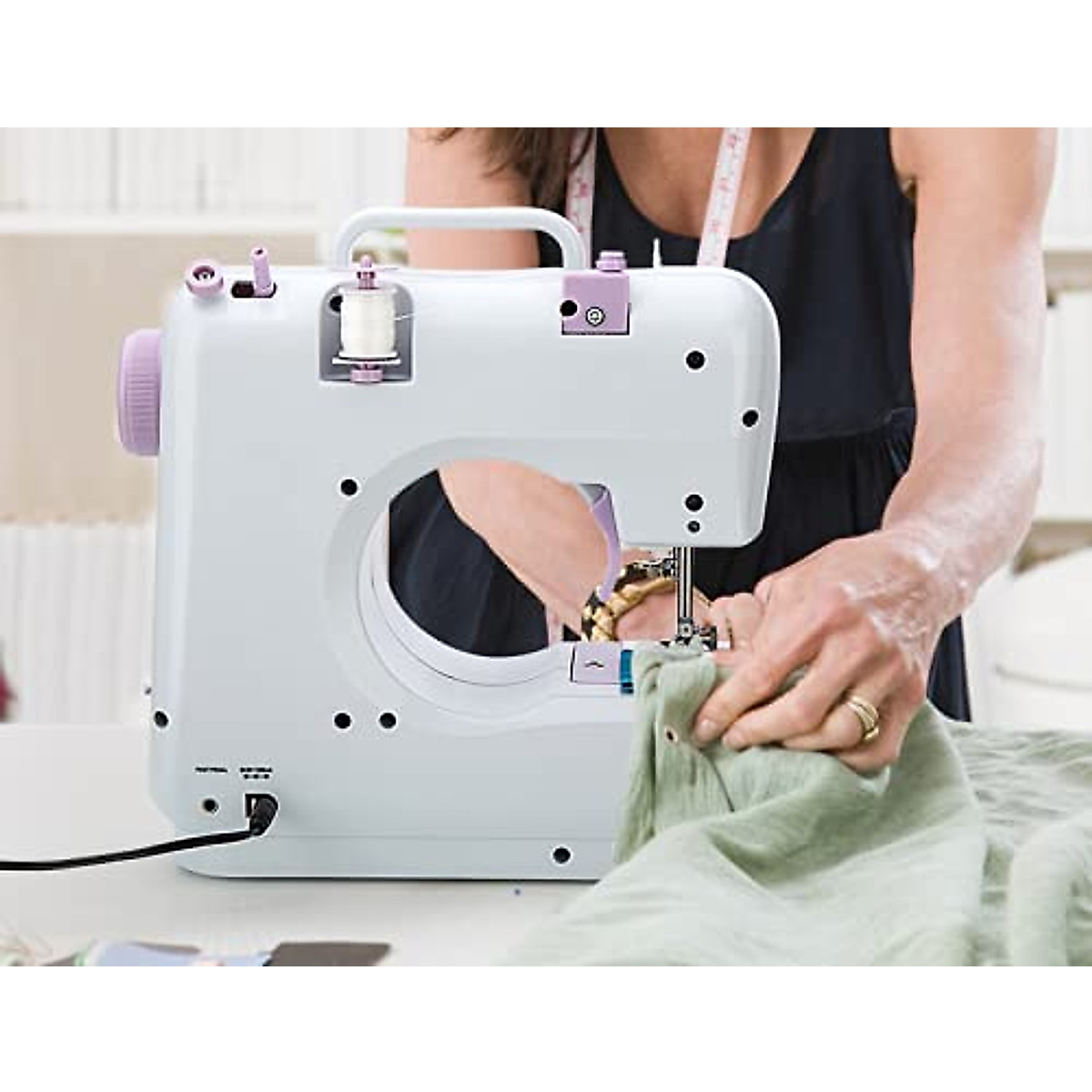 Mini Sewing Machine by Astrophos (Including Extension Table and Sewing Supplies Set) - Small Electric Overlock Sewing Machines with 2 Speed 12 Built-in Stitch Patterns AP-005-A9