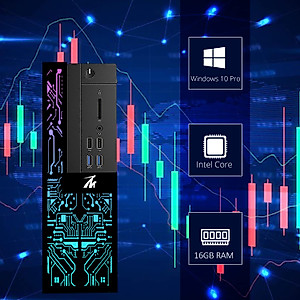 TechMagnet Trading Desktop PC Siwa 6 Intel Corei5-6500, 16GB RAM, 120GB SSD, 2TB HDD, 4 New 24” LED Monitors, 2 Network Cards, Trading Platform Support, MTG Keyboard & Mouse Win 10 Pro (Renewed)