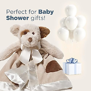 Bearington Baby Lil’ Spot Snuggler, 15 Inch Puppy Dog Plush Stuffed Animal Security Blanket Lovey for Babies, Gender Neutral