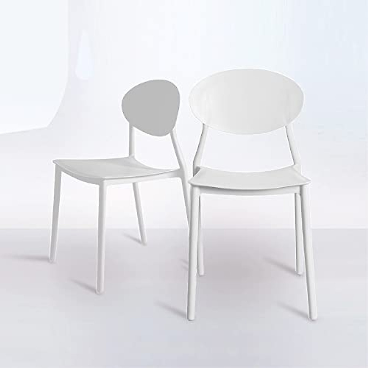 Porthos Home Byron Dining Chairs Set of 2 Made of Durable and Waterproof Plastic, Stackable Design with Round Back and Squarish Seat (Great for Dining Rooms and Kitchens of Every Size)