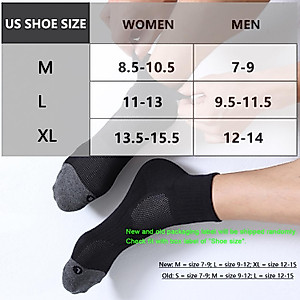 FITRELL 6 Pack Men's Athletic Ankle Socks Cushioned Sports Running Socks, Shoe Size 12-15, Black