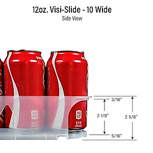 Display Technologies Visi-Slide Gravity Fed Organizer for 12/16oz low ring Beverages on flat and angled shelves in Cold Vaults & Coolers (Pack of 2)