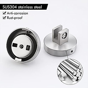 KES 16-Inch Glass Shelves for Bathroom, Bathroom Shelf Tempered Glass 2 Pack Wall Mount SUS 304 Stainless Steel Brushed Finish, A2022S41-2-C1