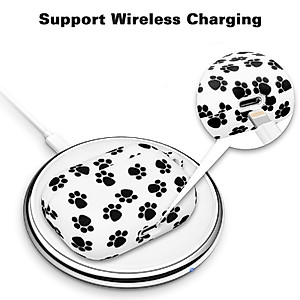 FRDERN AirPods Pro case with Keychain Soft Silicone Fadeless Pattern Printed Case Cover Skin Women Girls Men, Support Wireless Charging for AirPods Pro (Dag Paw)