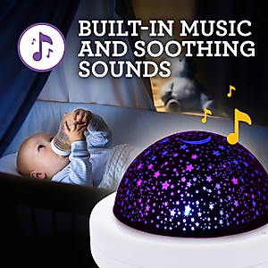 Project Nursery Big Globe Motion Light Show with Soothing Sounds and Music – Multicolor Starlight Show with Nature Sounds and Music for Babies, Toddlers and Kids