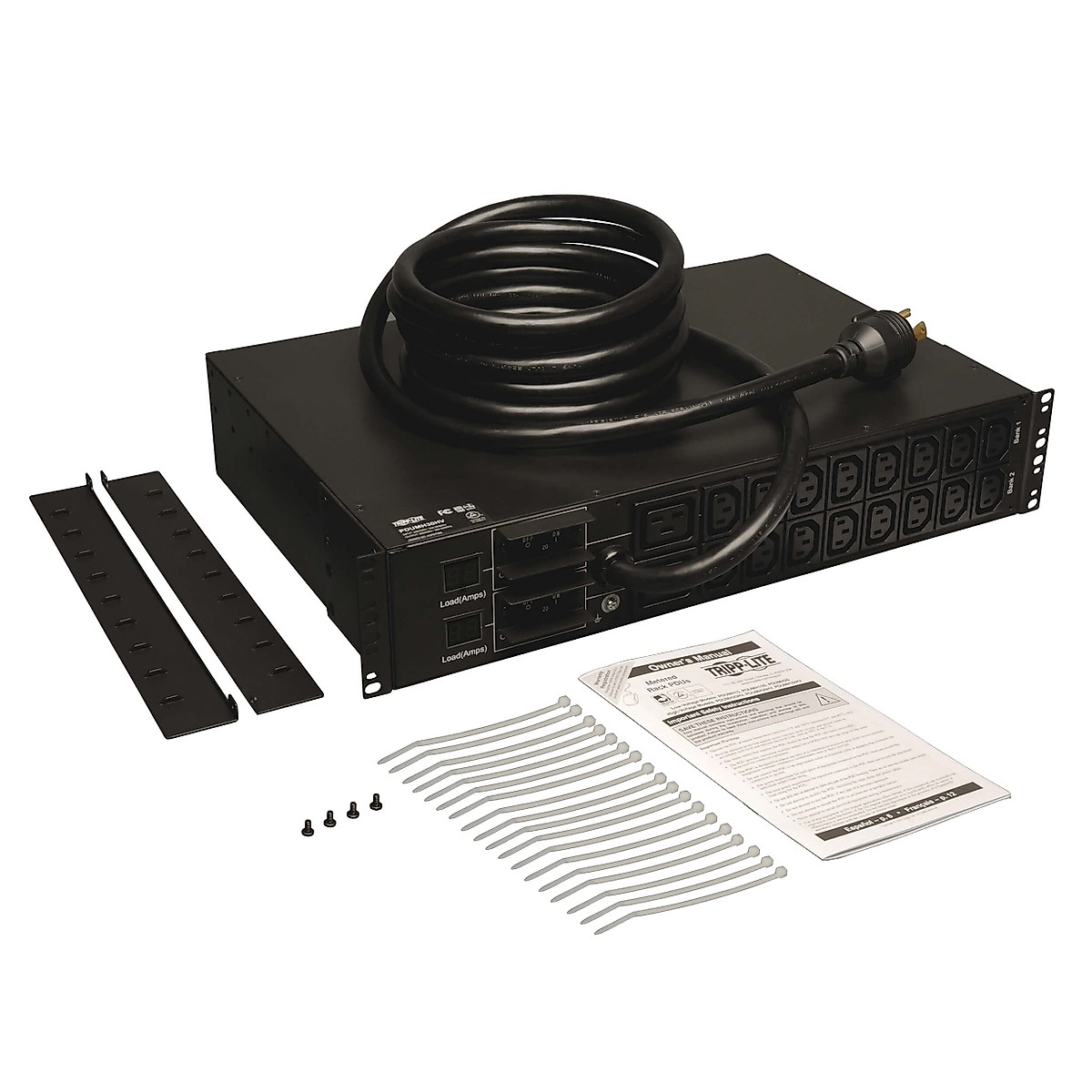 Tripp Lite Metered PDU, 5.8kW Single Phase PDU, 2U Rackmount PDU, 18 Outlets 208/240V (16 C13, 2 C19), L6-30P Input, 1.8m Cord, TAA (PDUMH30HV6)