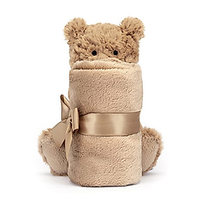 Jellycat Bashful Fudge Puppy Soother, 13.5 inches | Security Blanket & Lovey for Babies | Baby Gift