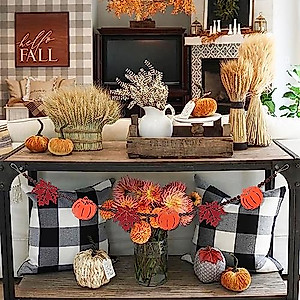 Fall Decorations for Home, DEWBIN 47" Farmhouse Wooden Beads Garland with Pumpkin and Maple Leaf for Fall Decor, Fall Thanksgiving Decorations for Tiered Tray, Coffee Table, Mantel, Dining Room, Wall