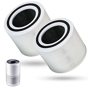 Mazzen Core 300 Replacement Filter for Levoit Air Purifier, 2 Pack Compared to Part # Core 300-RF, 3 in 1 Filtration Filter with True HEPA and Activiated Carbon