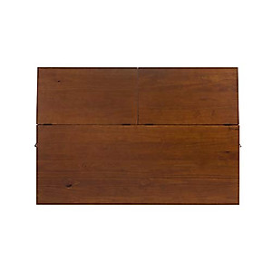 memomad Bali Storage Headboard with 4 Doors (Queen Size, Caramel Brown Wood)