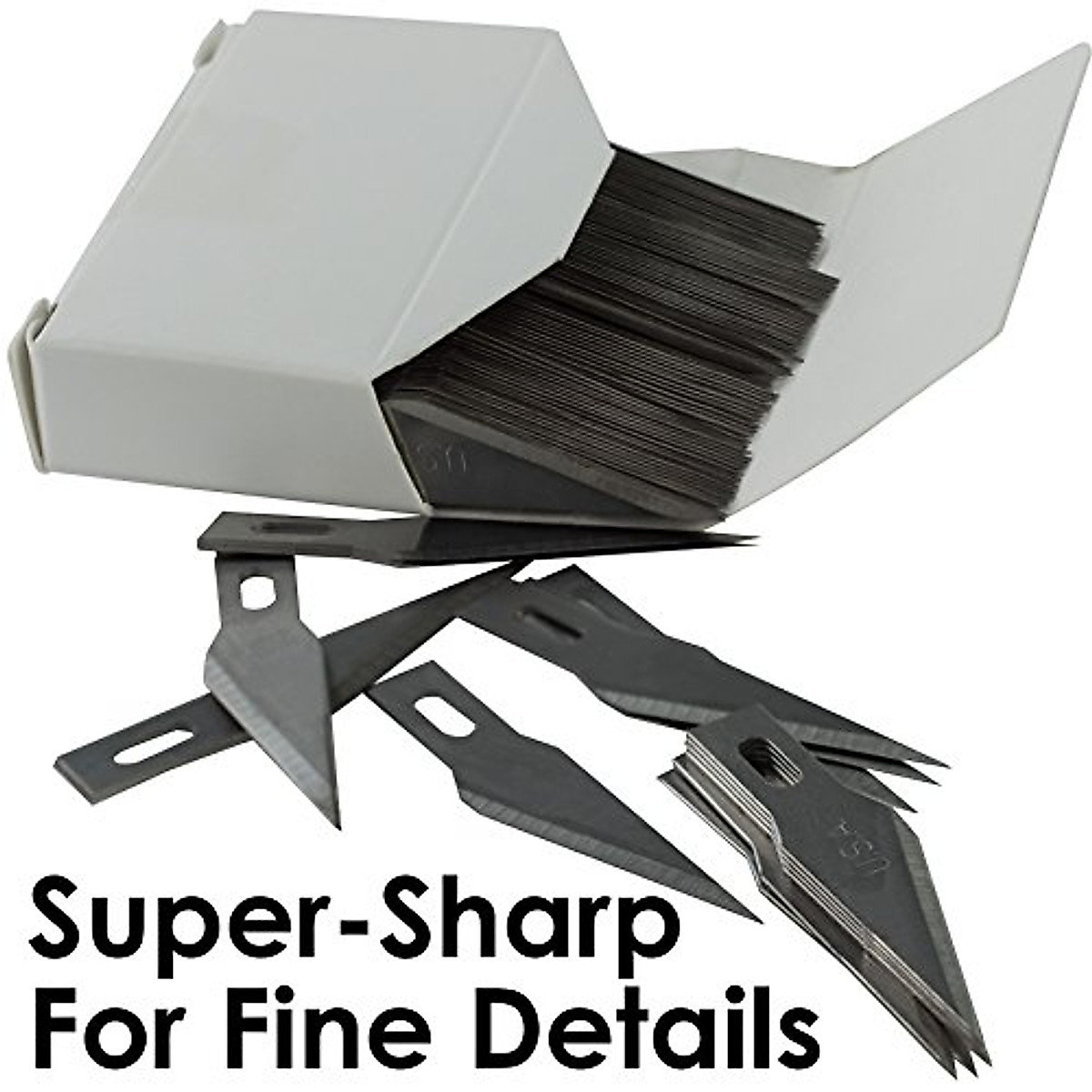 Premium USA-Made Steel Hobby Knife Blades Mega Bulk 100 Pack. Save Time and Shipping Costs! The Fine Point #11 Size Blade Universally Fits #1 Craft Knife Handles for Modeling and Papercraft Projects