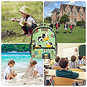 KiuLoam Funny Cow In Farm Yard Kids Backpacks For Toddler Boys And Girls Preschool Backpack With Chest Strap 12 Inch