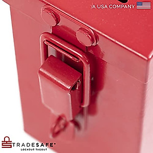 TRADESAFE Lockout Tagout Group Lock Box - Premium LOTO Group Box, 18 Gauge Steel Lockout Box, Red Lock Box for OSHA Compliant Group LOTO Procedures
