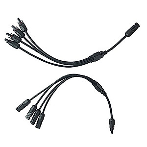 KRXNY PV Solar Panel Cable Wire Connectors Adapter Y Branch 1 To 4 Parallel M/FFFF & F/MMMM 1 Pair