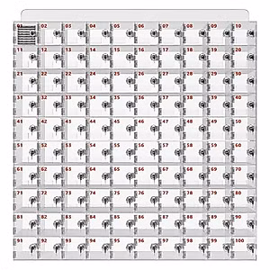 100 Slots Cell Phone Locker Box for Classroom, Clear Acrylic Cell Phone Storage Cabinet Bin with Door Locks for Office Factory Employees, 41×7.2×41in