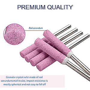 Burr Grinding Stone File - 15Pcs 3 Sizes Diamond Chainsaw Sharpener Rotary Bit Set Polishing Sharpening Garden Tool for Lawn Mower Chainsaw Parts Garden, 4.0/4.8/5.5mm