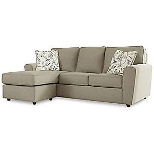Signature Design by Ashley Renshaw Modern Sectional Sofa Couch with Chaise Lounge, Grayish Brown
