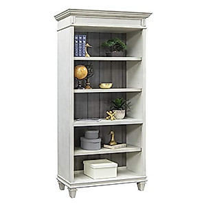 Martin Furniture Hartford Open Wood Bookcase, Storage Cabinet, Office Shelves, White (IMHF4078W)