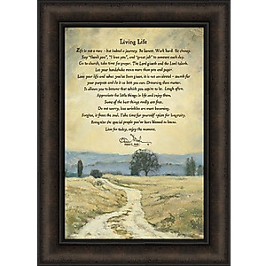Home Cabin Décor Living Life by Bonnie Mohr 16x22 Trees Landscape Dirt Road Life is A Journey Inspirational Quote Framed Art Print Picture