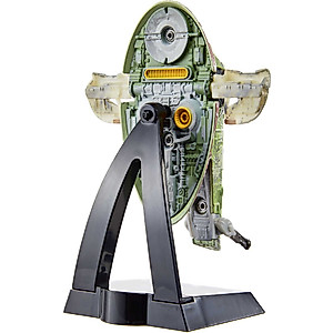 Hot Wheels Star Wars Starships Select Boba Fett's Starship, Premium Collectable Replica with Movable Part & Display Stand