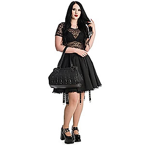 Lost Queen Women's Spider Bite Web Handbag Gothic Webbed Purse