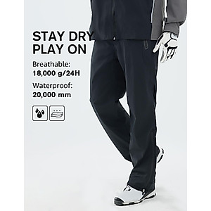 fit space Golf Climastorm Permanent Rain Pants Waterproof 20K Lightweight Performance Sporty Trousers (Black Pro, XX-Large)