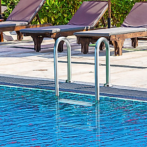 YOLENY Swimming Pool Ladder for Inground Pools, 3 Tread In-Ground Stainless Steel Pool Step with Non-Slip Integrated Pedal, Easy Assembly and Climbing