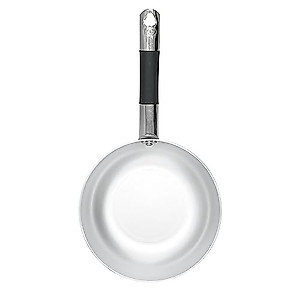 Pentole Agnelli Aluminium 3 Mm. Thick Professional Induction Saute Pan in Cool Handle, Diameter 24 cm, Steel, Silver