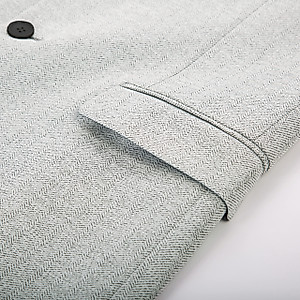 Men's Casual Stretch Knit Sport Coat 2 Button Herringbone Blazer Suit Jacket Light Grey M