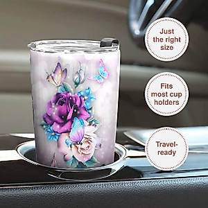 Mom Rose 20oz Stainless Steel Tumbler - Mom Gifts from Daughters - Mom Birthday Gifts, Christmas Gifts for Mom from Daughter, Valentines Day Gifts for Mom