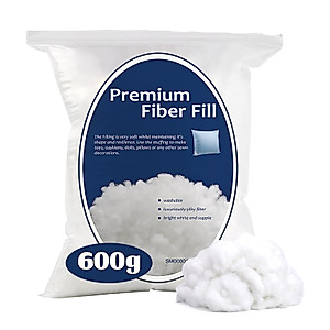 Bupete 600g/21oz Polyester Fiber Fill, Premium Fiber Fill Stuffing, Fluff Stuffing High Resilience Fill Fiber for Stuffed Animal Crafts, Pillow Stuffing, Cushion Stuffing