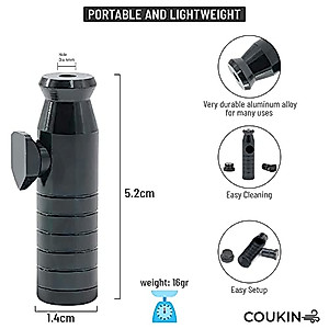 COUKIN Bullet Kit of 3 Pieces, Portable Powder Spice Dispenser Bottle to Carry On Everywhere, Modern Desing with Easier and More Precise Use, 3 Pack (Blue, Silver and Black)
